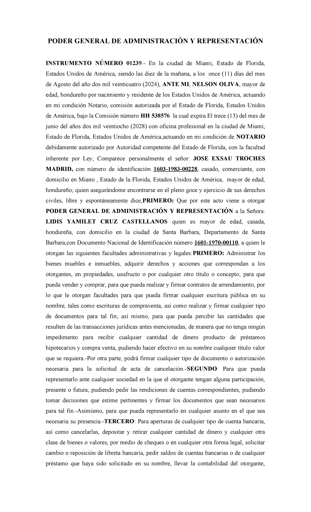 Poder General para la administración pública - PODER GENERAL DE ...