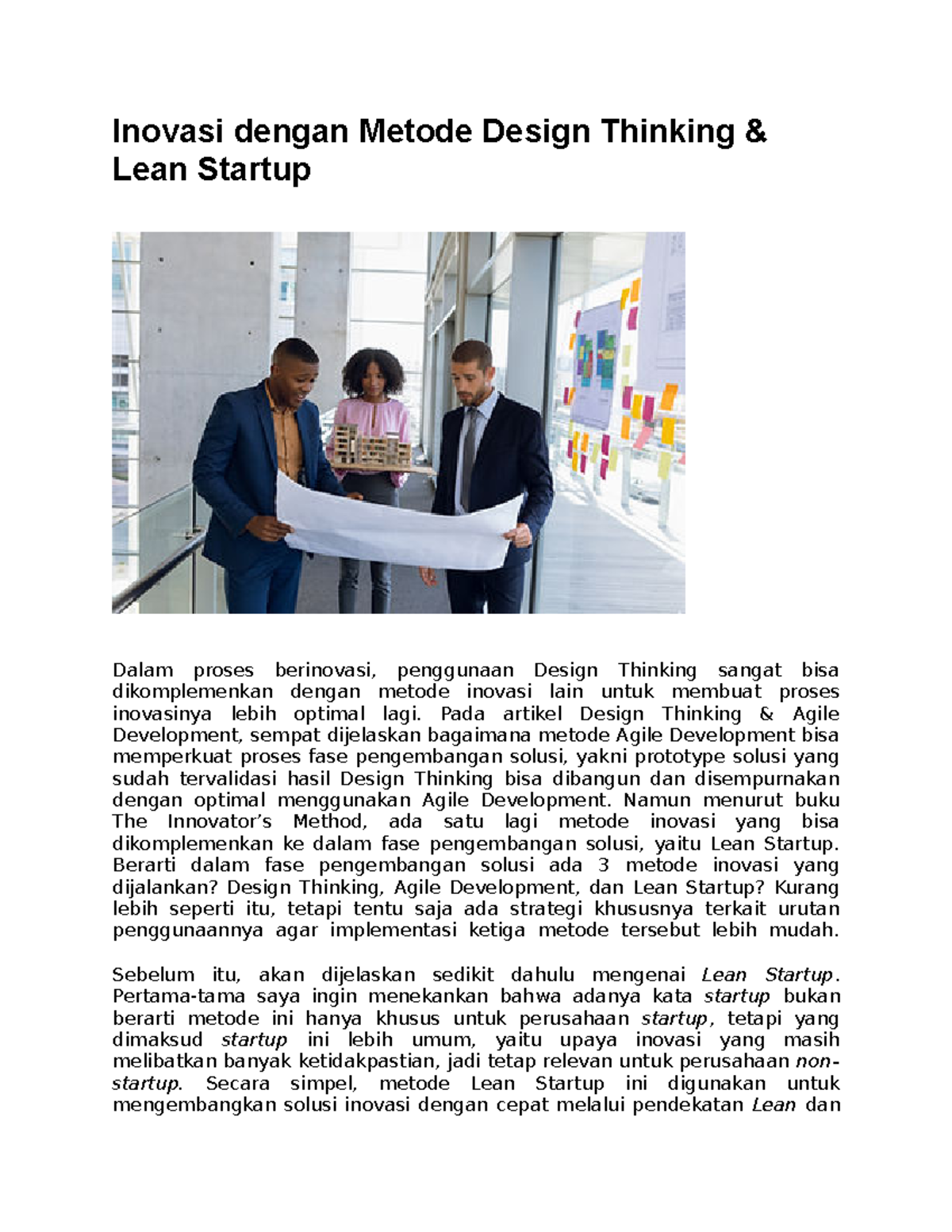 Inovasi dengan Metode Design Thinking - Pada artikel Design Thinking ...