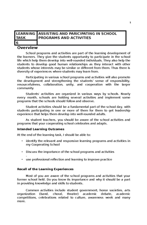 (done) Learning Task - 08 - Performance Task 1 Preparing lesson plans ...