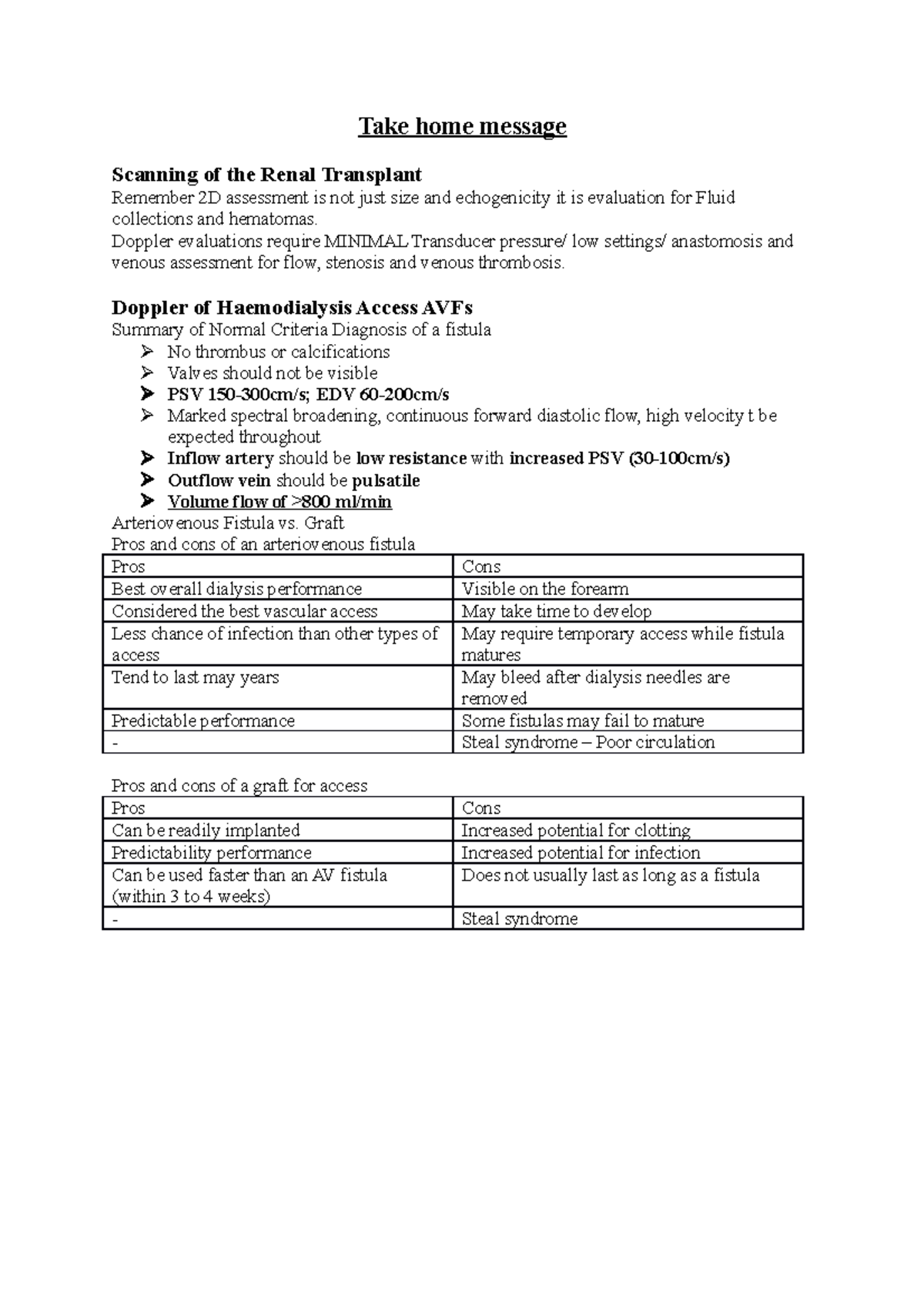 Take home message - Lecture notes 9 - Take home message Scanning of the ...
