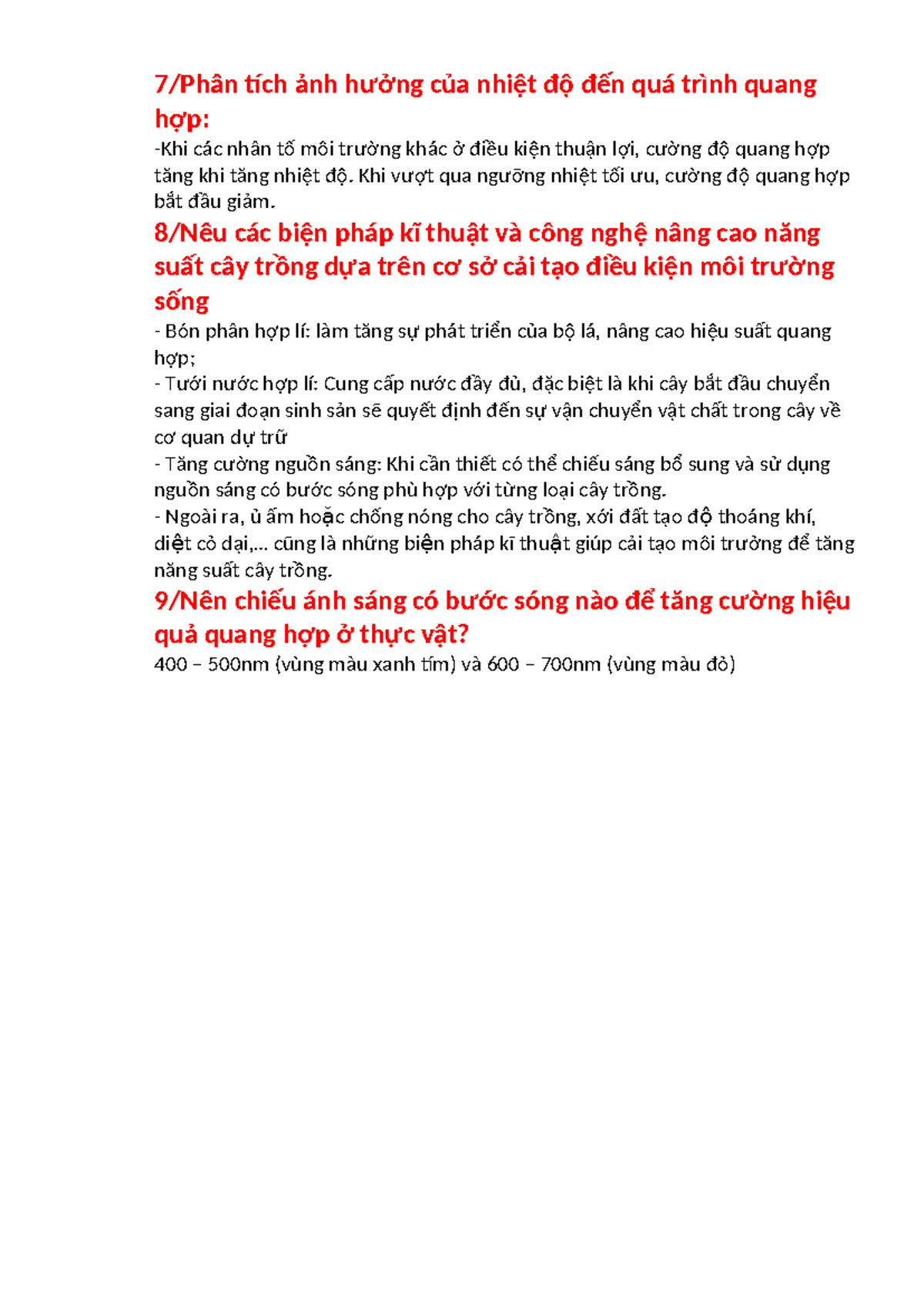 7 - asdasdasda - 7/Phân tích ảnh hưởng của nhiệt độ đến quá trình quang hợp: -Khi các nhân tố ...