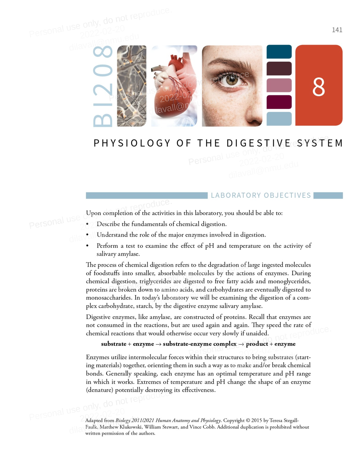 Lab 8 - Digestive System Physiology - 141 8 PHYSIOLOGY OF THE DIGESTIVE ...