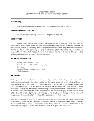 Lab Report Fabricating Concrete Specimen for - LABORATORY REPORT ...