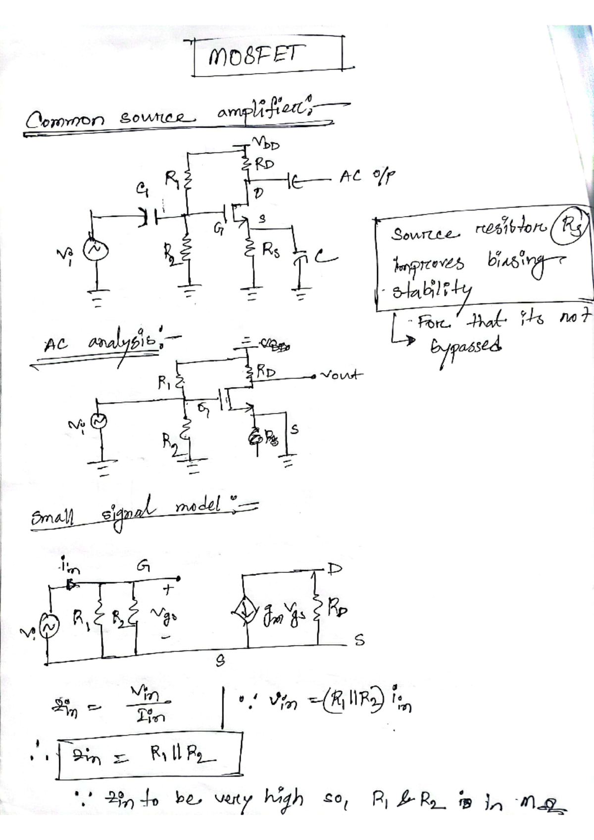Single stage Mos Amplifiers - Electronic Devices & Circuits - Studocu