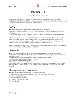 MIS Notes Unit 4 - MIS - UNIT 4 DEVELOPMENT OF MIS Development of Long ...