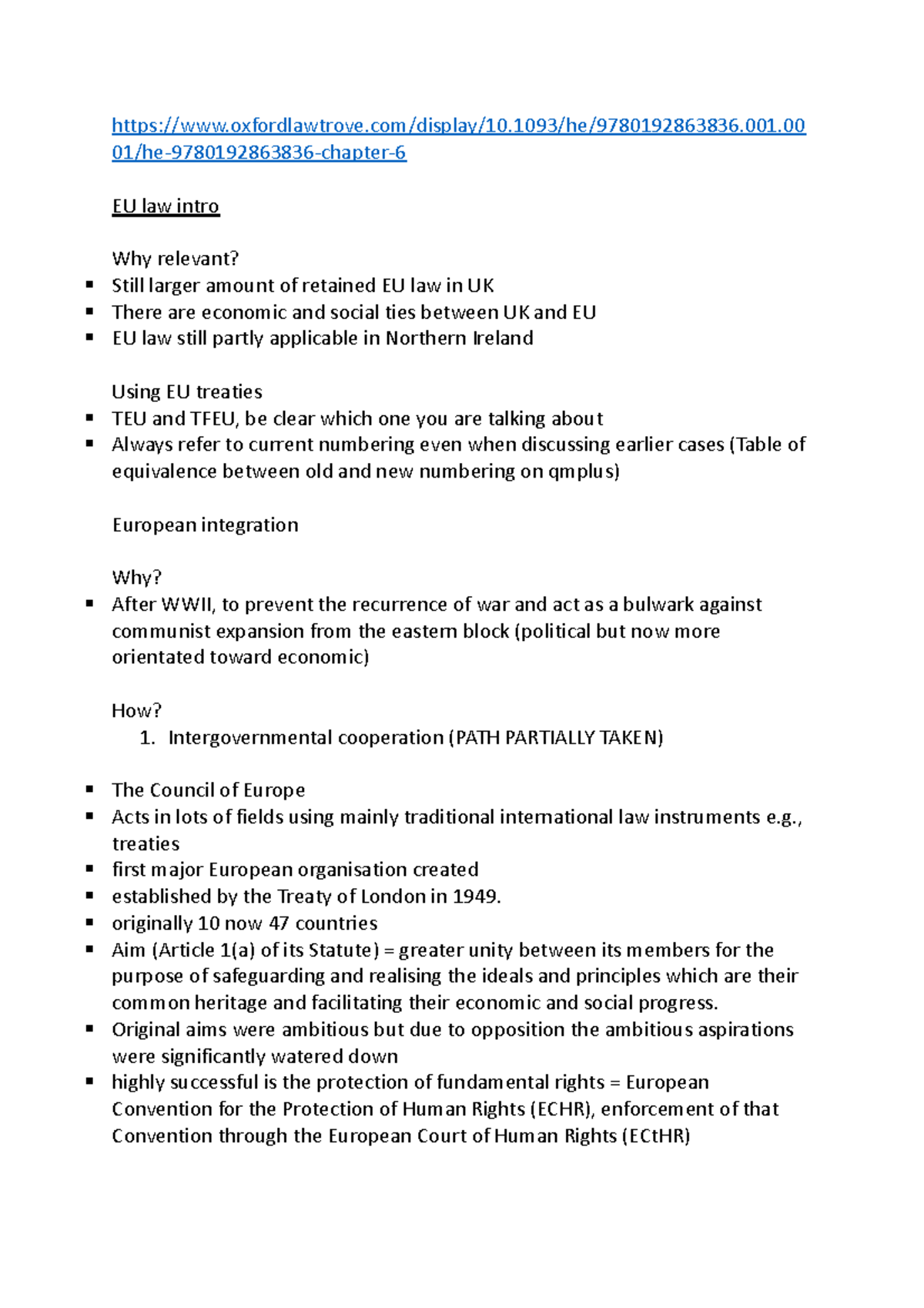 EU LAW - notes - oxfordlawtrove/display/10.1093/he/9780192863836.001 ...