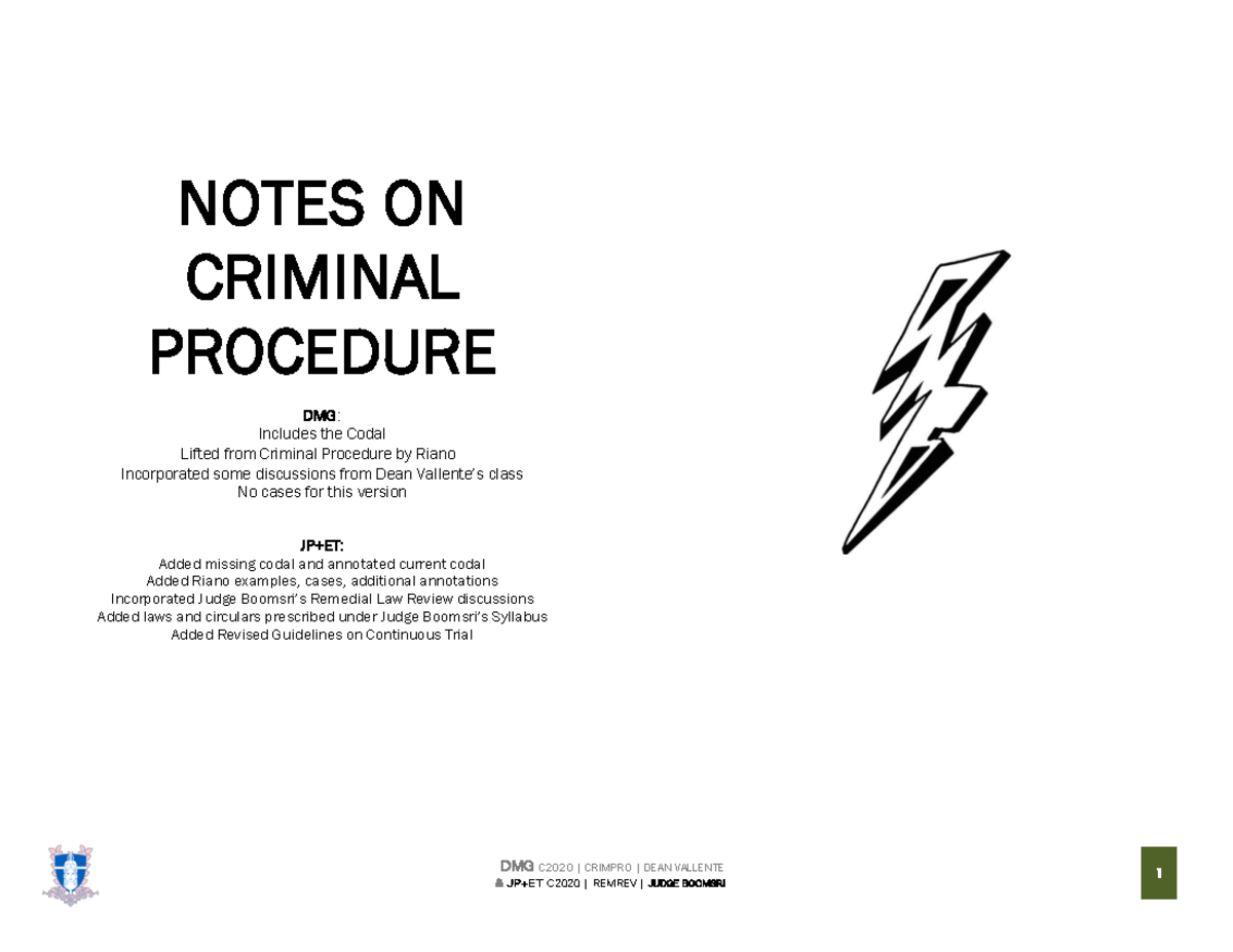 DMG Crim Pro Reviewer JPET Annotations - DMG C2020 | CRIMPRO | DEAN ...