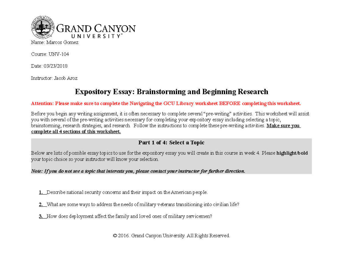UNV-104 Assignment 1-2 - Name: Marcos Gomez Course: UNV- Date: 03/23 ...