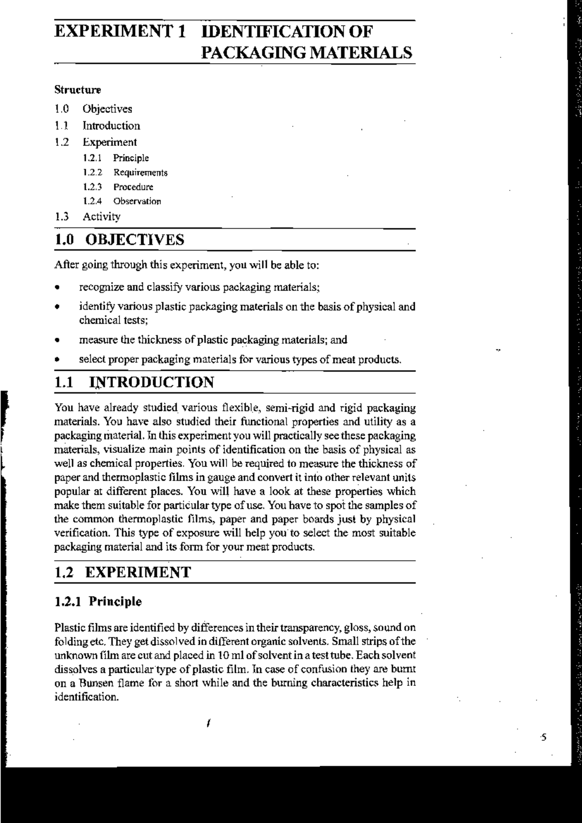 Experiment-1 Identification OF Packaging Materials - EXPERIMENT 1 ...