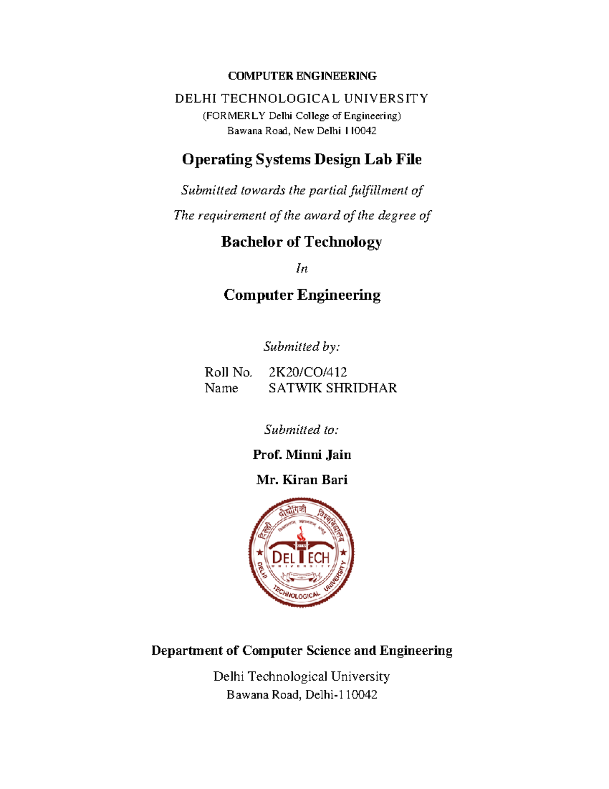 Lab file - Lab File containing all the experiments of OS subject ...