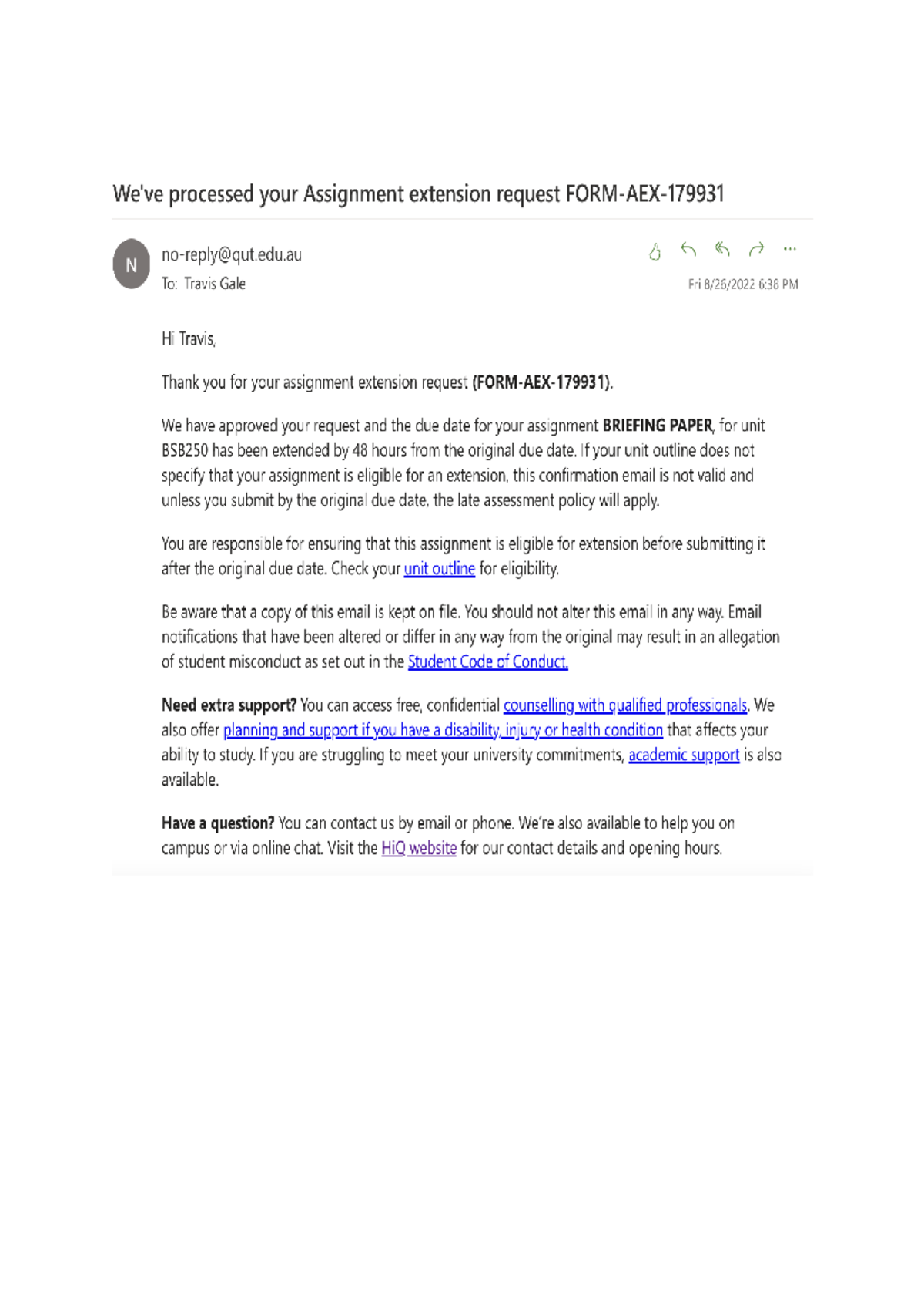 BSB250 Final, N11074060 - The use of appropriate decision making when ...