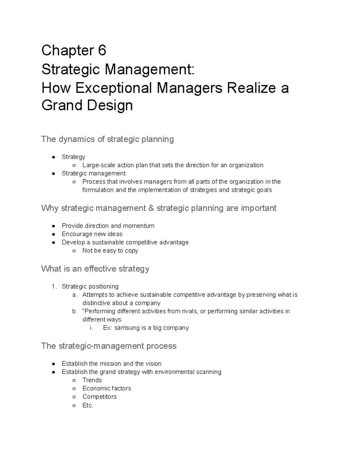 Week 4 - Lecture notes Week 4 - Chapter 6 Strategic Management: How ...