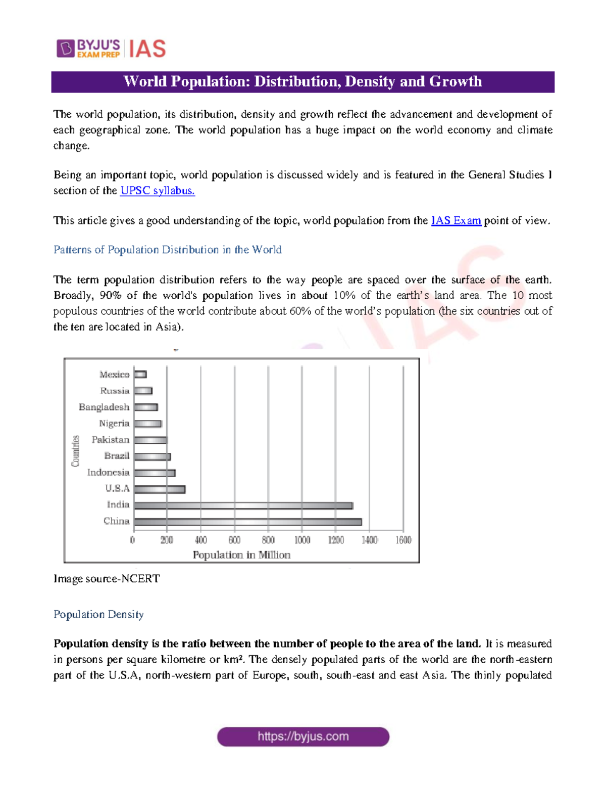 World Population Distribution Density and Growth - The world population ...