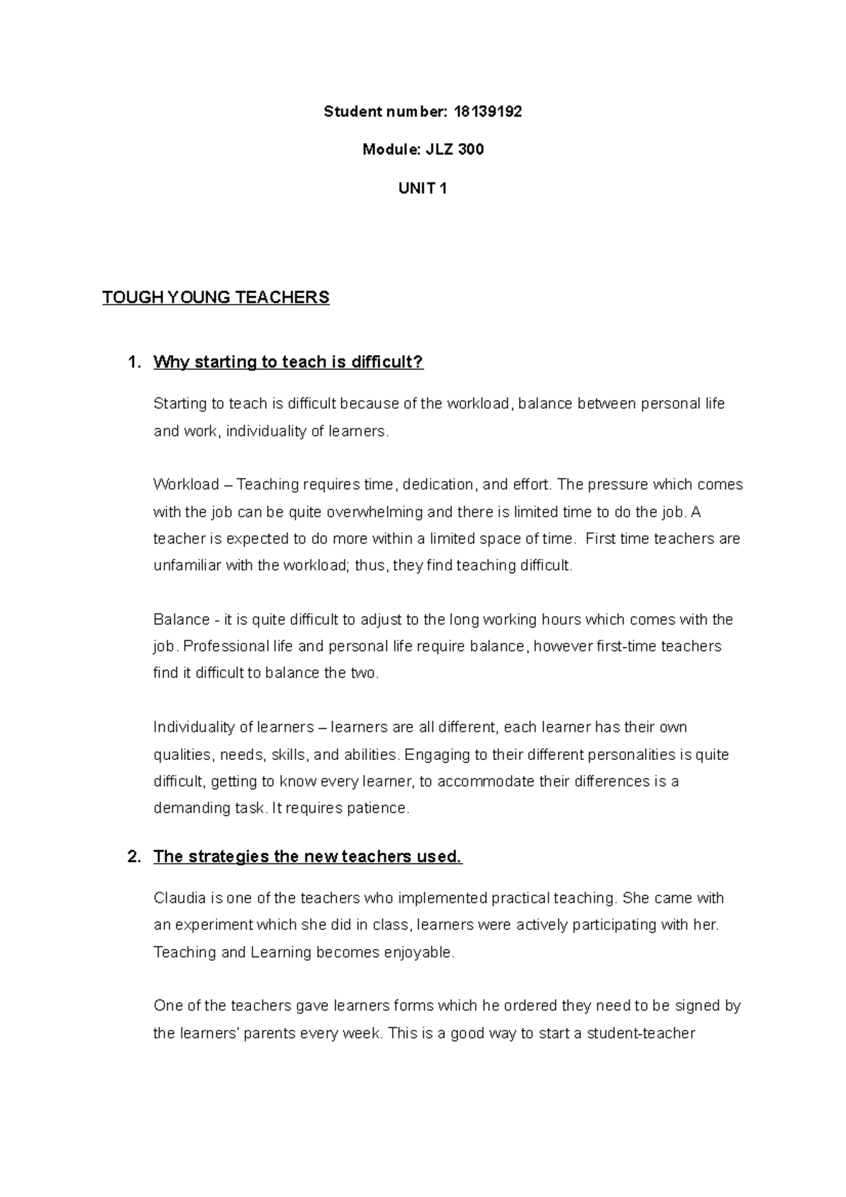 literacies in education for jlz - Student number: 18139192 Module: JLZ ...