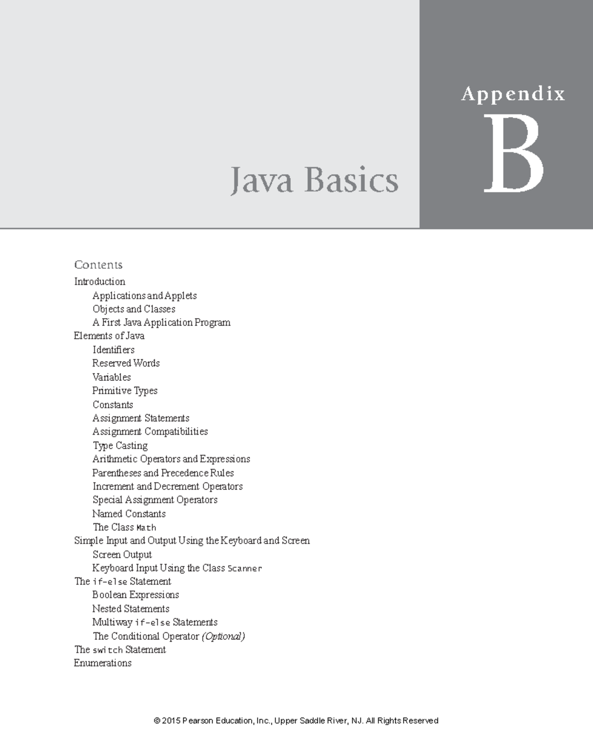 0133744051 45 App B online - Java Basics ####### Contents Introduction ...