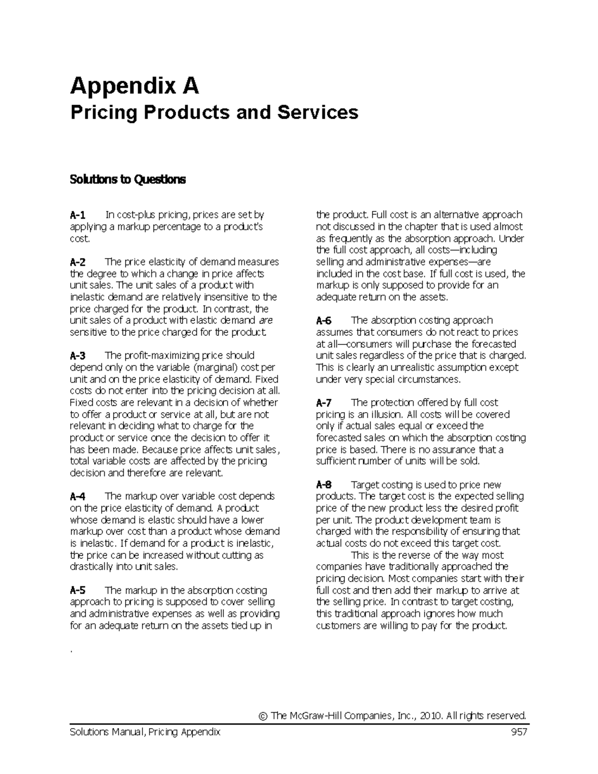 App A - Accounting - Appendix A Pricing Products and Services Solutions ...
