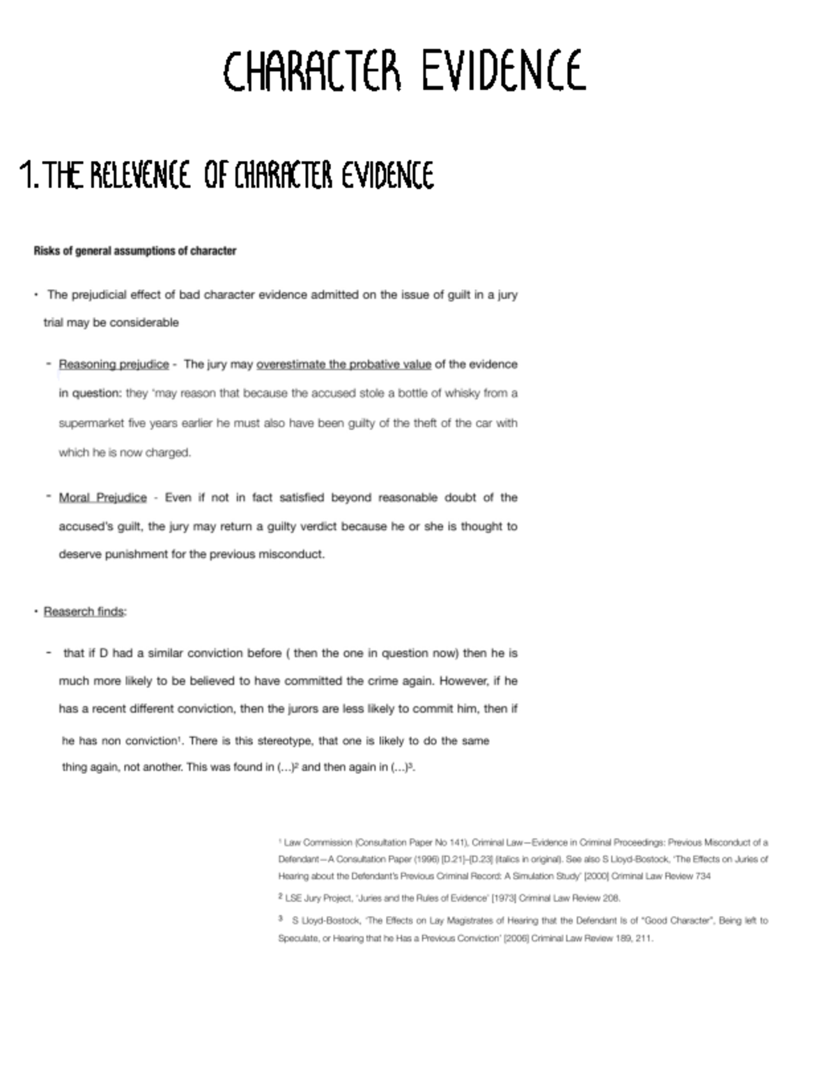 BAD CHARACTER, notes form chapter 10 coursebook. - CARA(( It (l ...