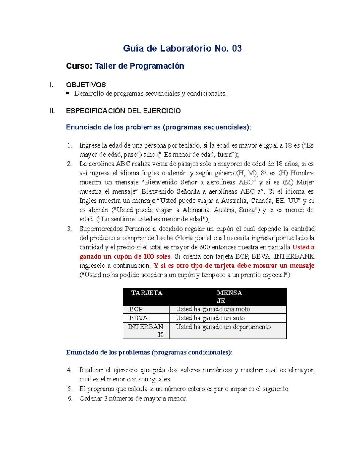 Lab taller de programacion taller de programación del 2020 - Guía de ...