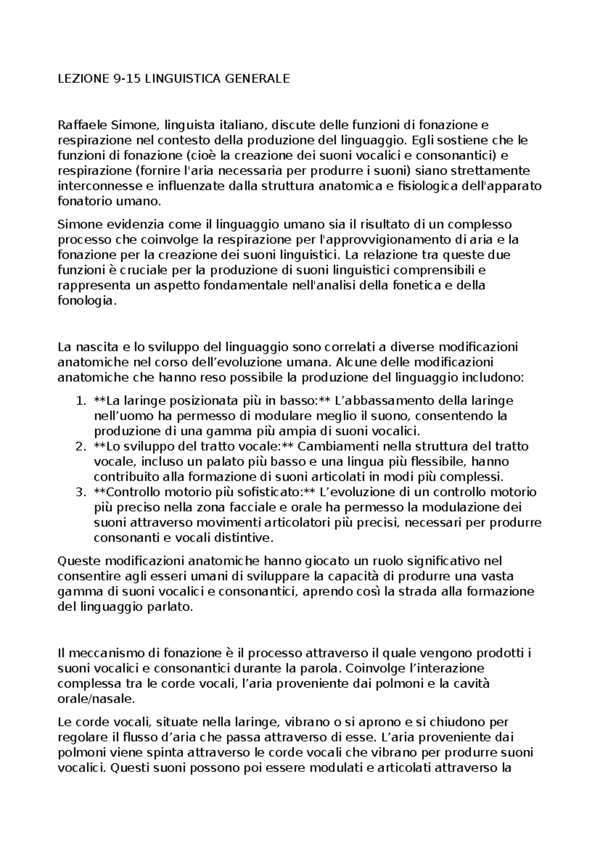 Lezione 9-15 linguistica generale - LEZIONE 9-15 LINGUISTICA GENERALE ...