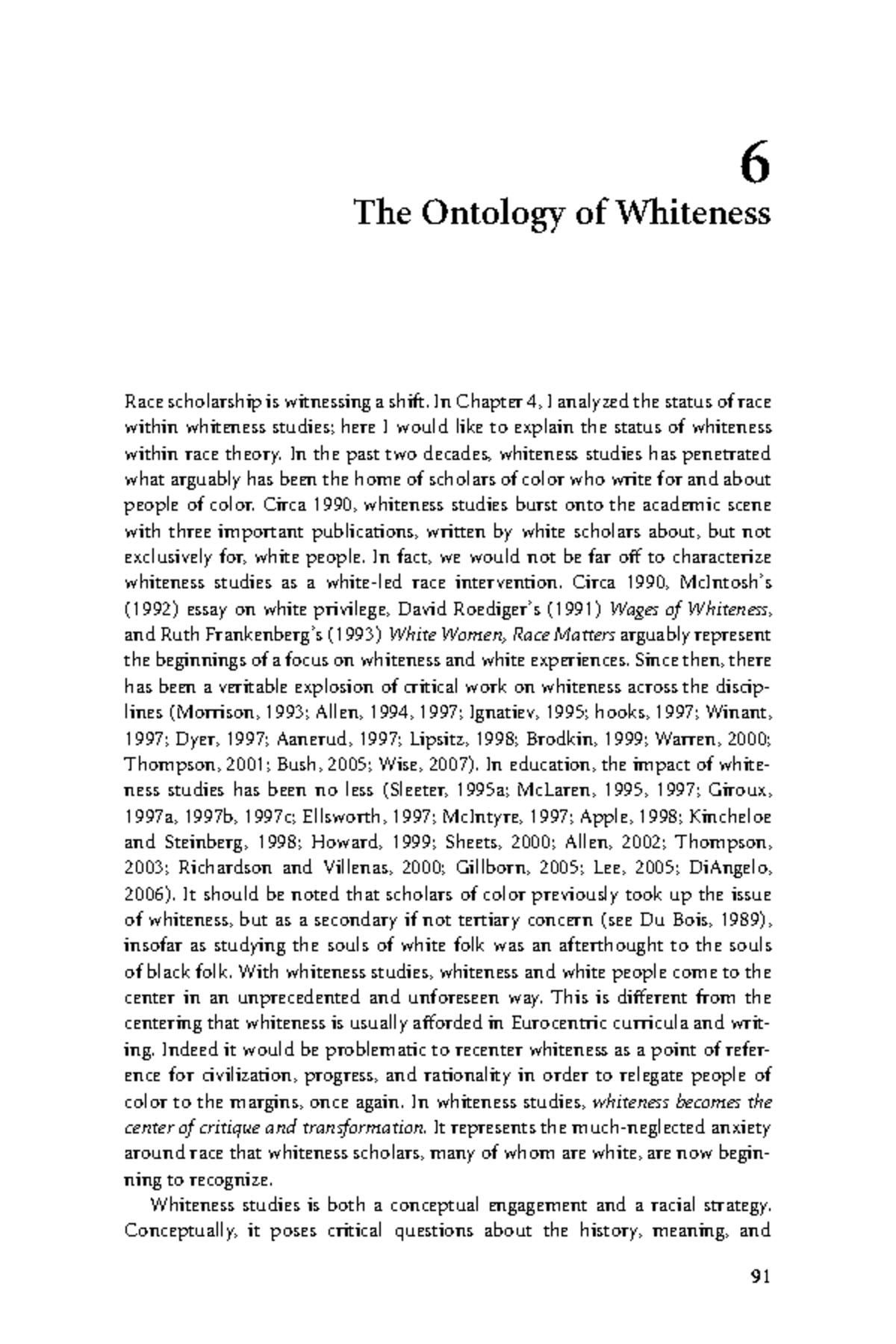 Ethnicity and diversity - 6 The Ontology of Whiteness Race scholarship ...