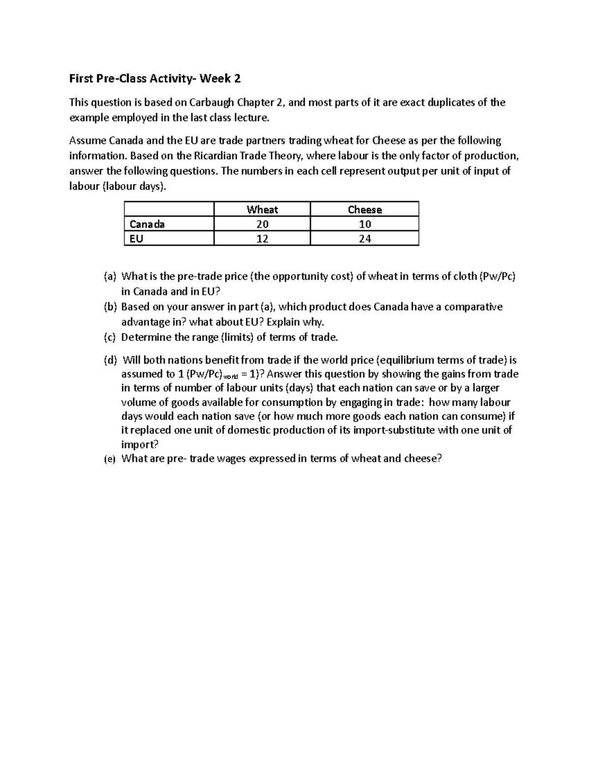 Pre-Class Activity #1 - ..... - First Pre-Class Activity- Week 2 This ...