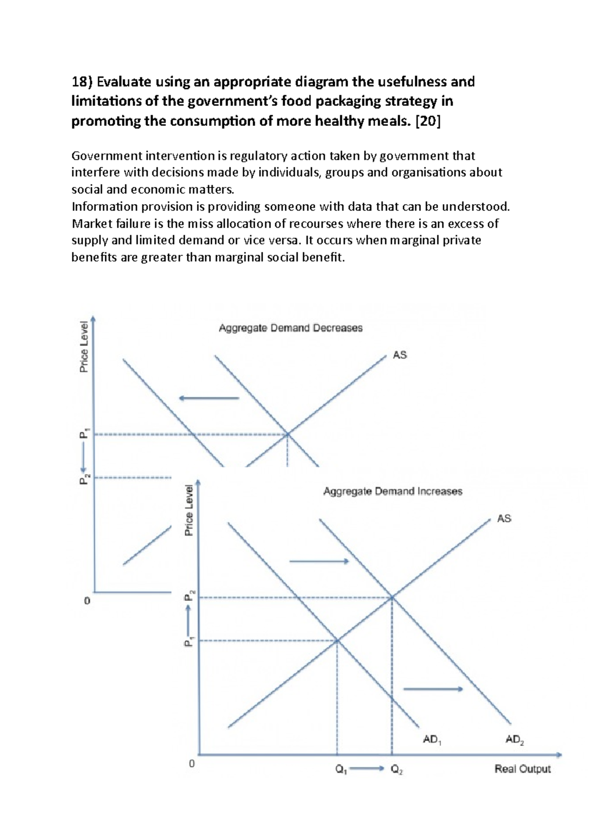 Traffic lights on food 20 marker Asymmetric Information - 18) Evaluate ...