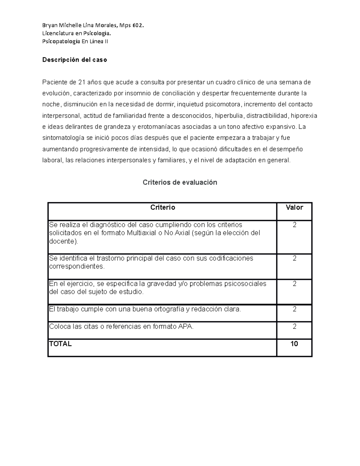 Act 1 BMLM acerca de los casos practicos de clase - Bryan Michelle Lina ...