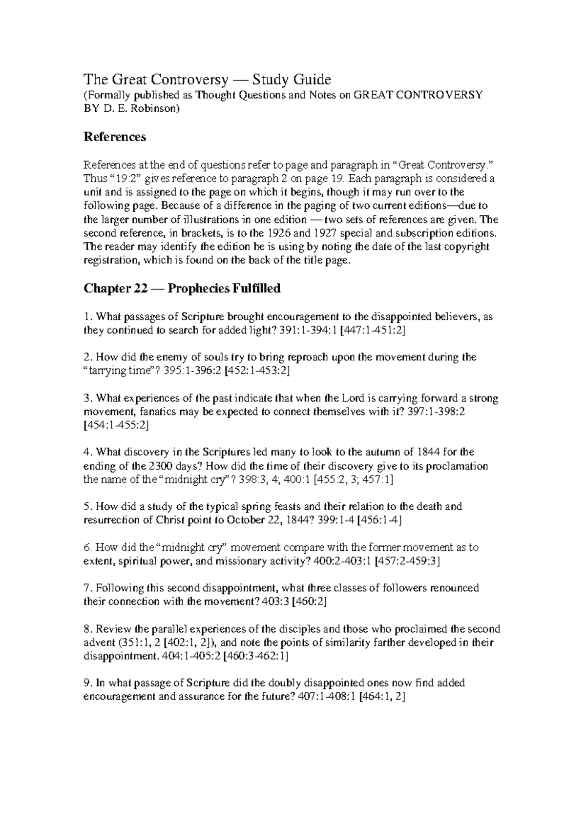 Study guides the great controversy 22 23 24 28 - The Great Controversy ...