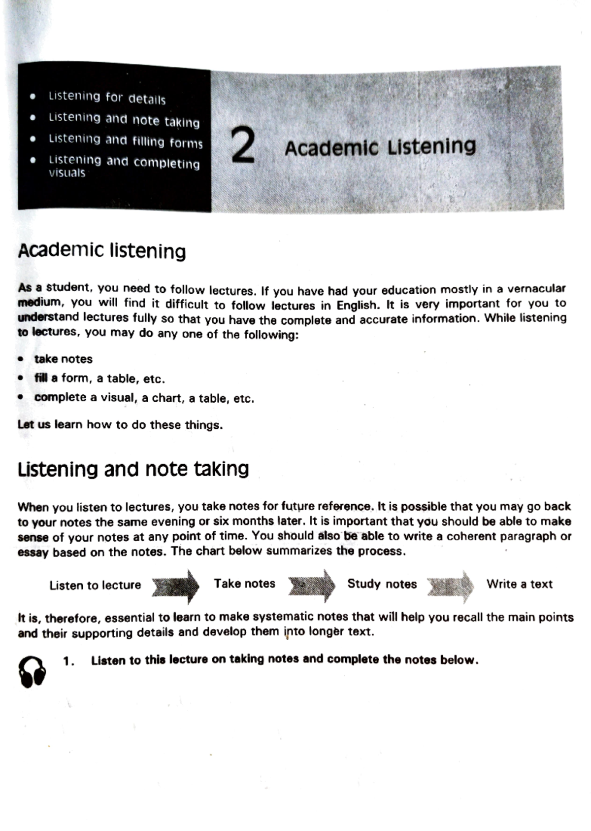 Listening skills 1 - study for exams - Listening for details Listening ...
