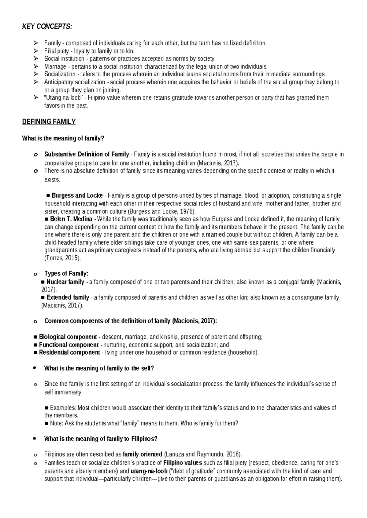 Lesson-3- Family - module - KEY CONCEPTS: Family - composed of ...