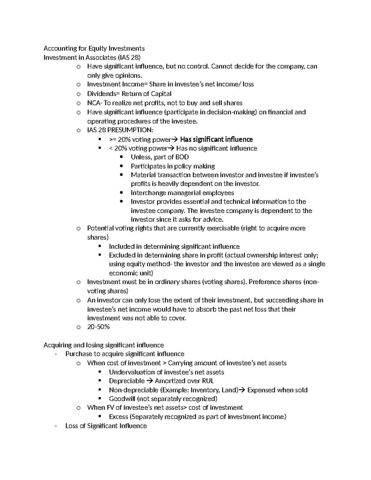 Accounting for Equity Investments - Accounting for Equity Investments ...