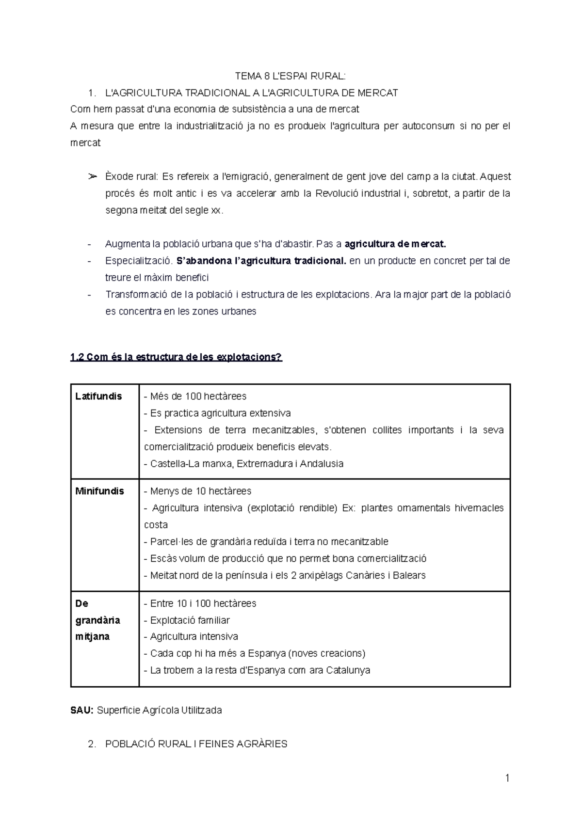 TEMA 8 L’ Espai Rural -24 - TEMA 8 L’ESPAI RURAL: 1. L'AGRICULTURA ...