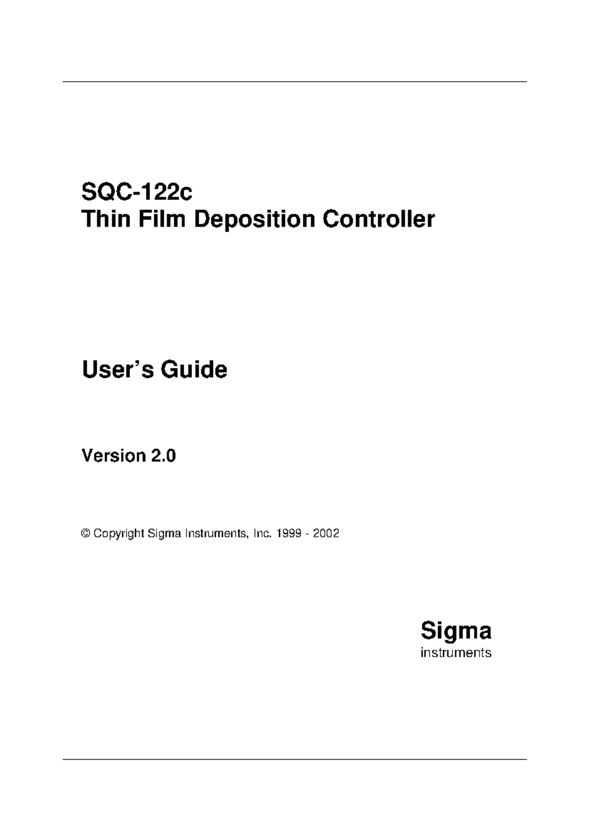 SQC 122c Manual V2 - SQC-122c Thin Film Deposition Controller User’s ...