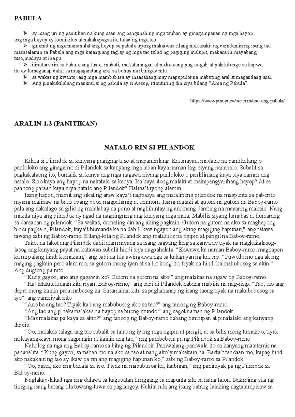 Aralin 1 3 Panitikan Pilandok Pabula Ay Isang Uri Ng - vrogue.co Aralin 1 3 Panitikan Pilandok Pabula Ay Isang Uri Ng - vrogue.co