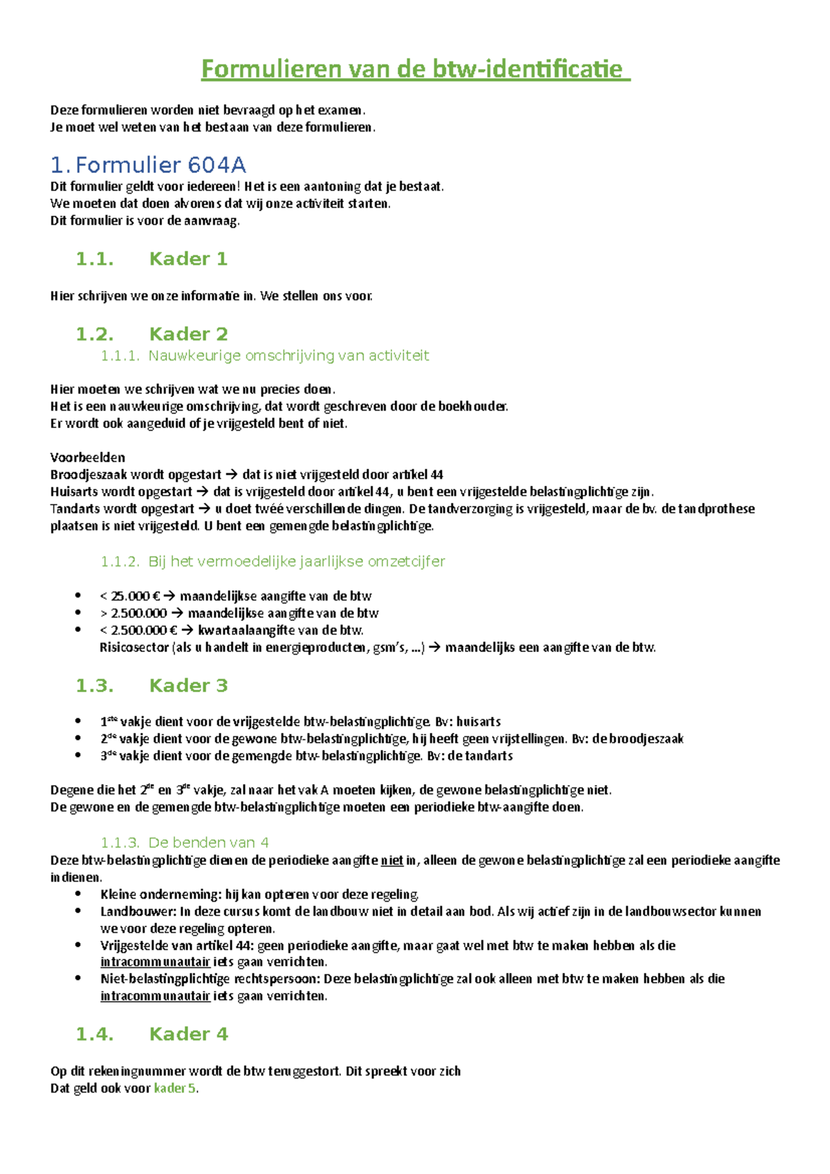 Formulieren voor btw identificatie - Formulieren van de btw ...