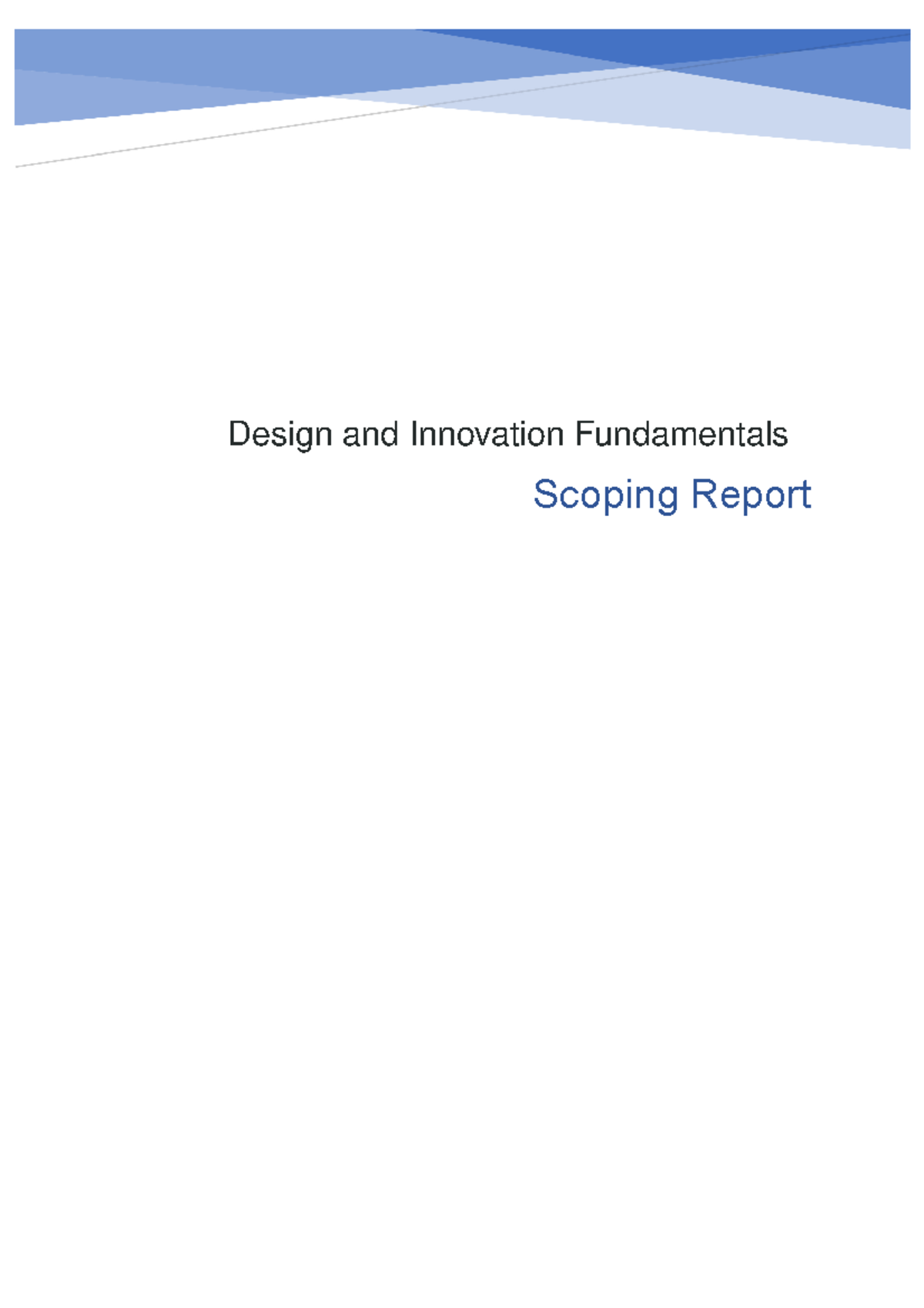 Scoping Report - Desi gn and Innovation Fundamentals Scoping Report ...