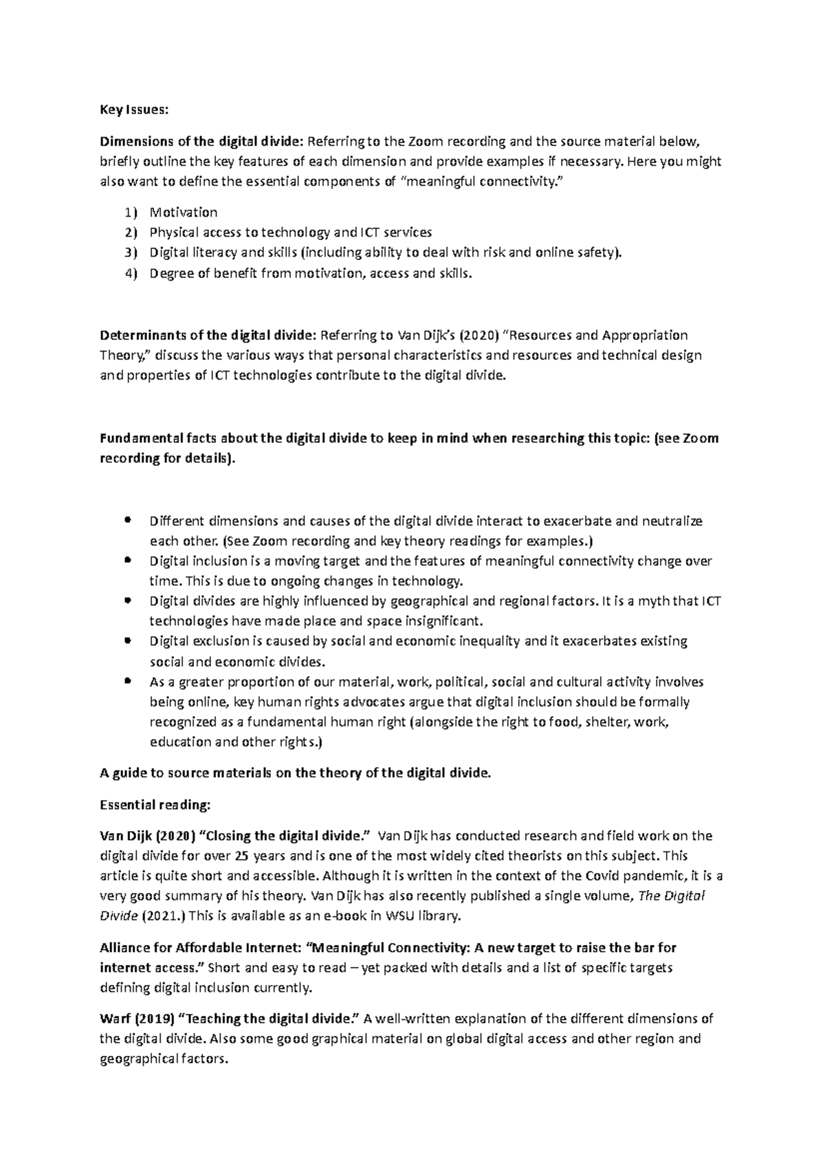 Theory of the digital divide a brief overview of key issues and a guide ...