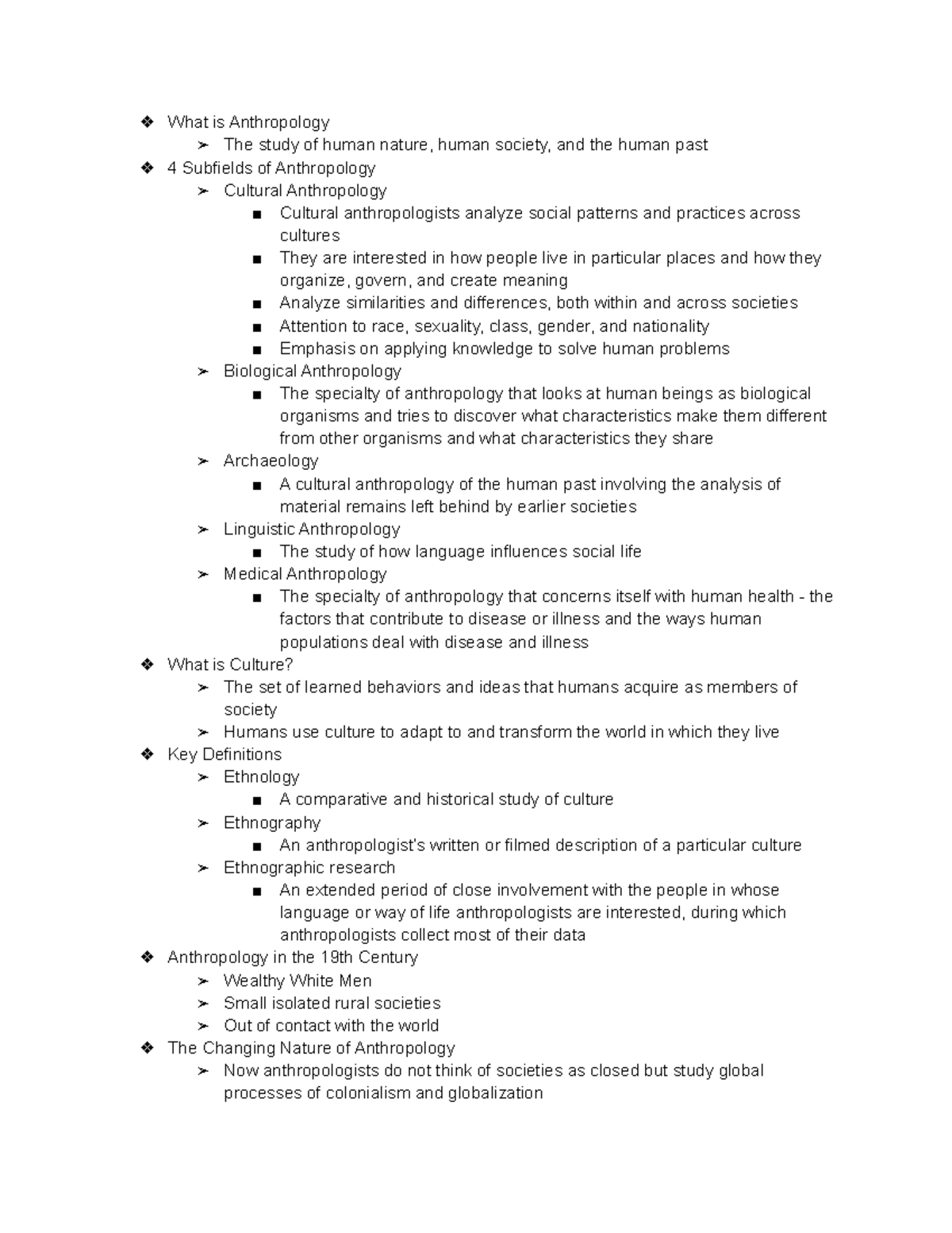 Week 1 - Davis is the Instructor - What is Anthropology The study of ...