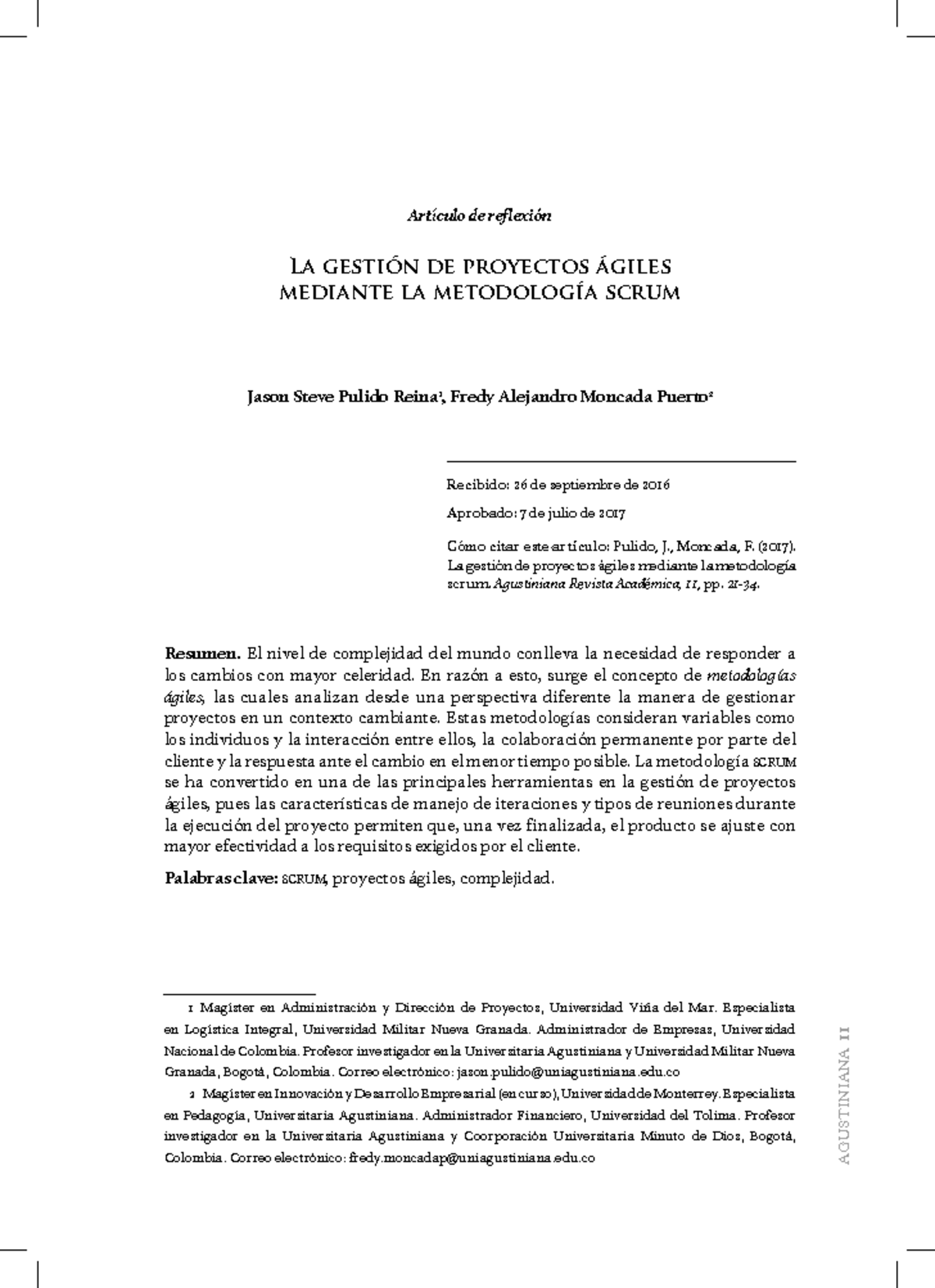 Lectura 5 - 11 La gestión de proyectos ágiles mediante la metodología ...