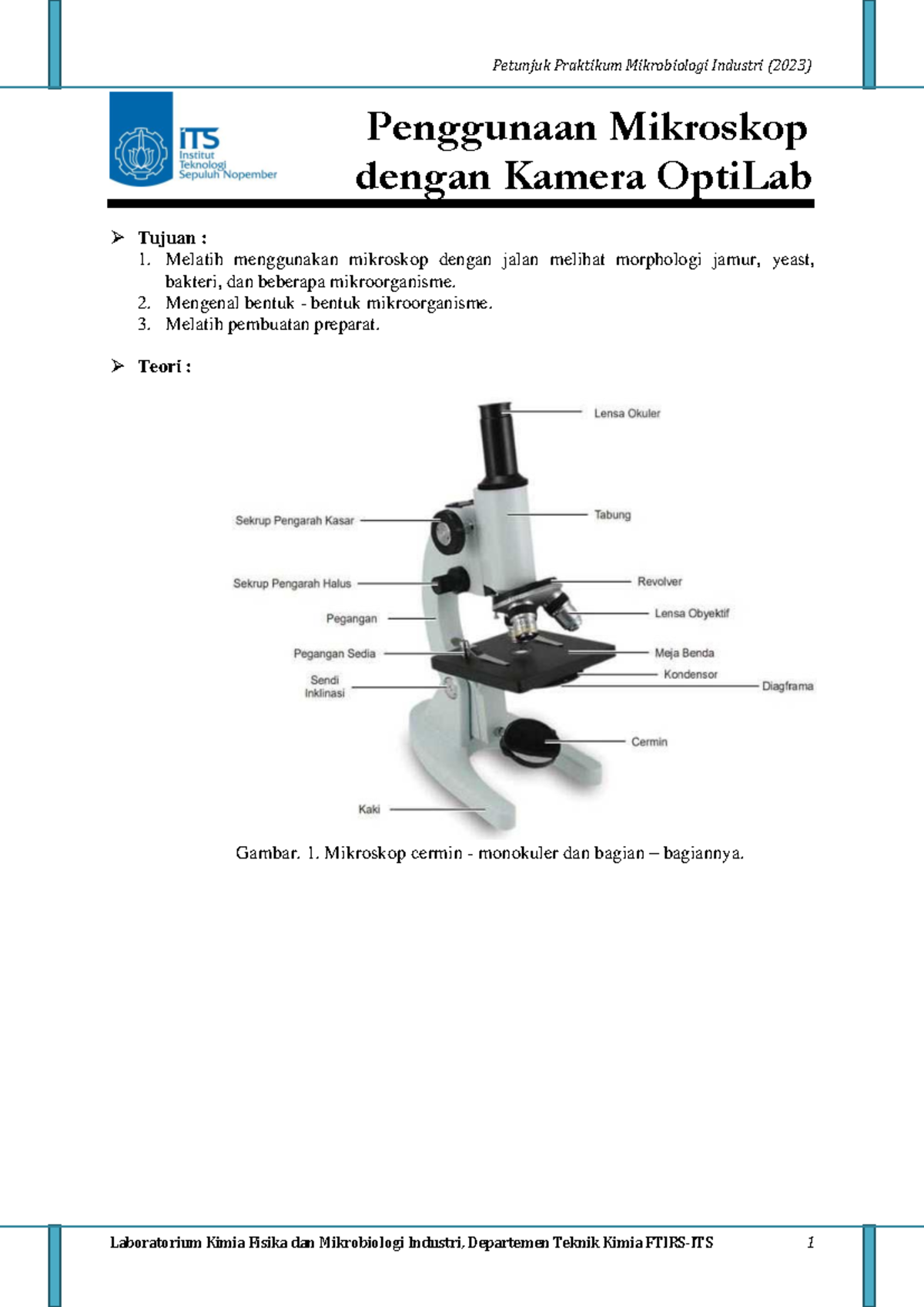 Modul 1 - Penggunaan Mikroskop dan Pengamatan Bentuk Mikroorganisme ...