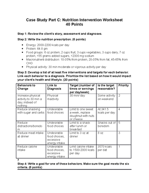 Module 2 Homework - Module 2 Homework Determinants of Food Intake 5 ...