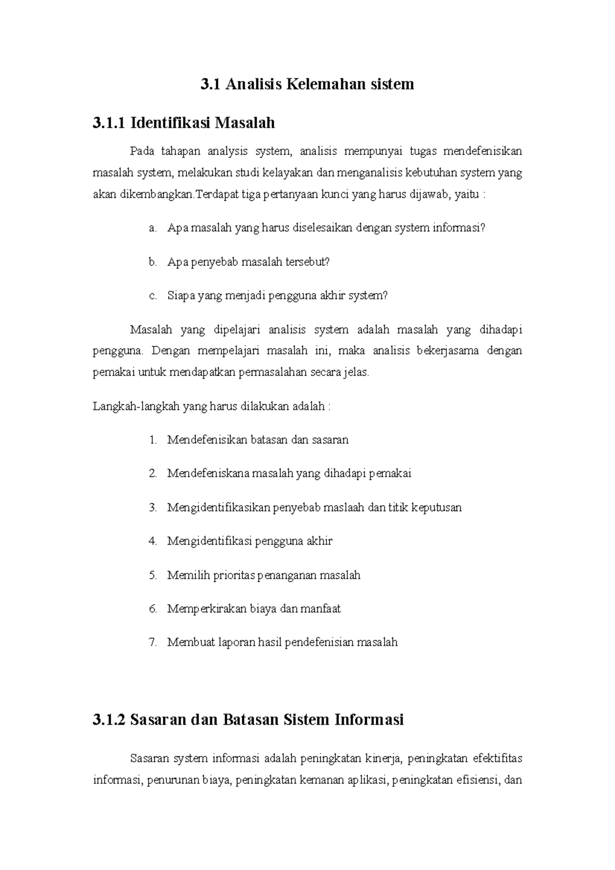 Modul 3 APSI - 3 Analisis Kelemahan sistem 3.1 Identifikasi Masalah ...