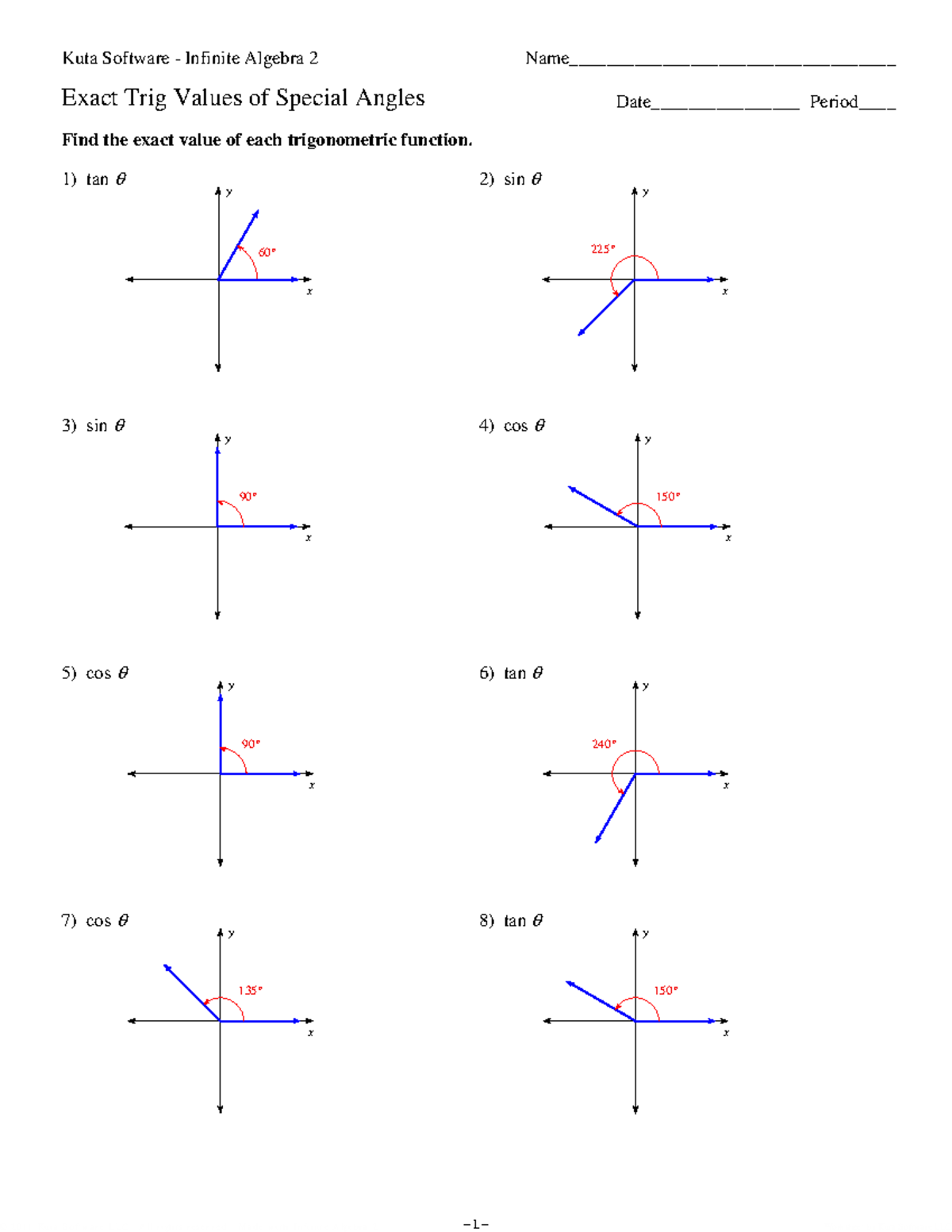 Exact trig values of special angles - f c c y Q C 0 Z t P 1 D 1 r o s G ...