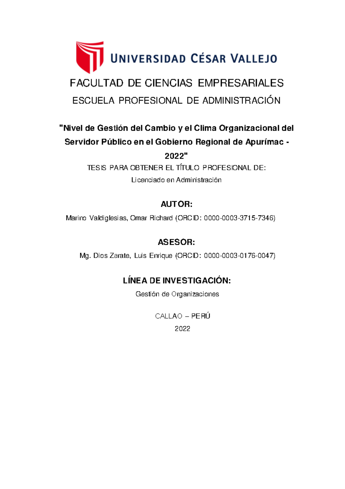 Clima Laboral - EFFW - i Carátula FACULTAD DE CIENCIAS EMPRESARIALES ...