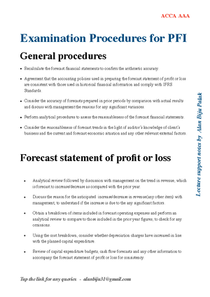 ACCA AAA notes by Alan Biju Palak ACCA - ACCA Paper AAA Advanced Audit ...