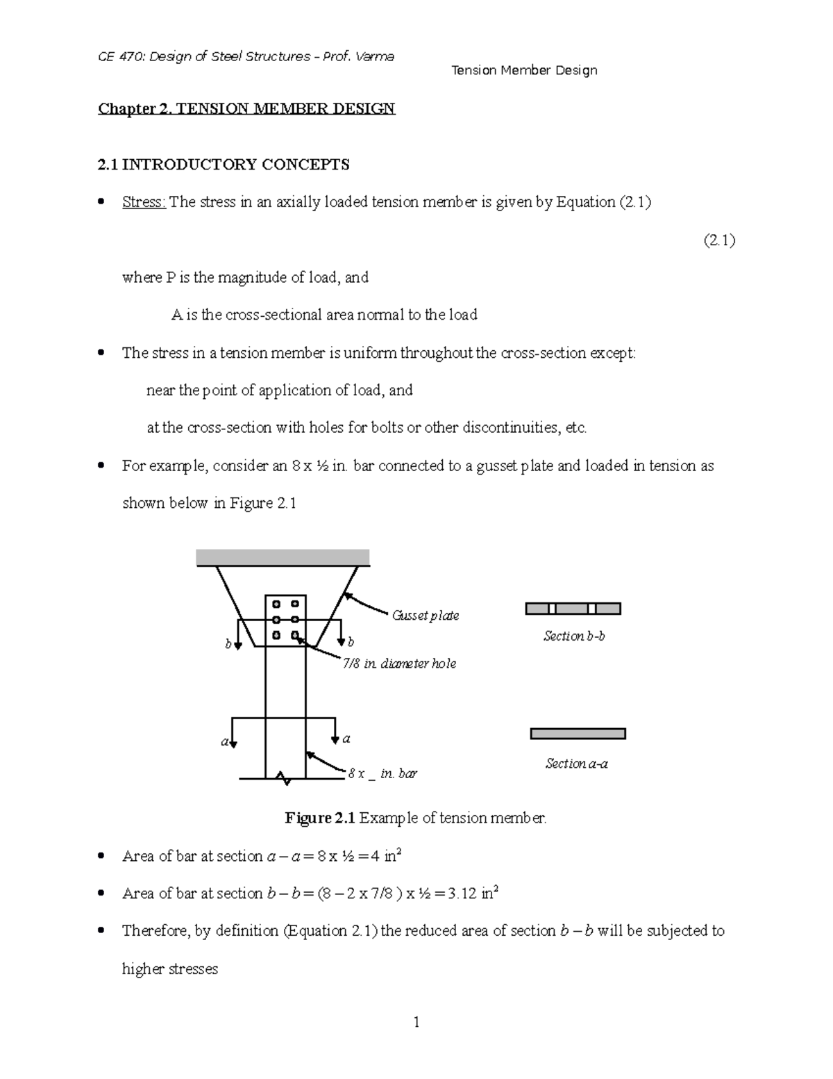 CE470-Ch-2-Tension members - Chapter 2. TENSION MEMBER DESIGN 2 ...