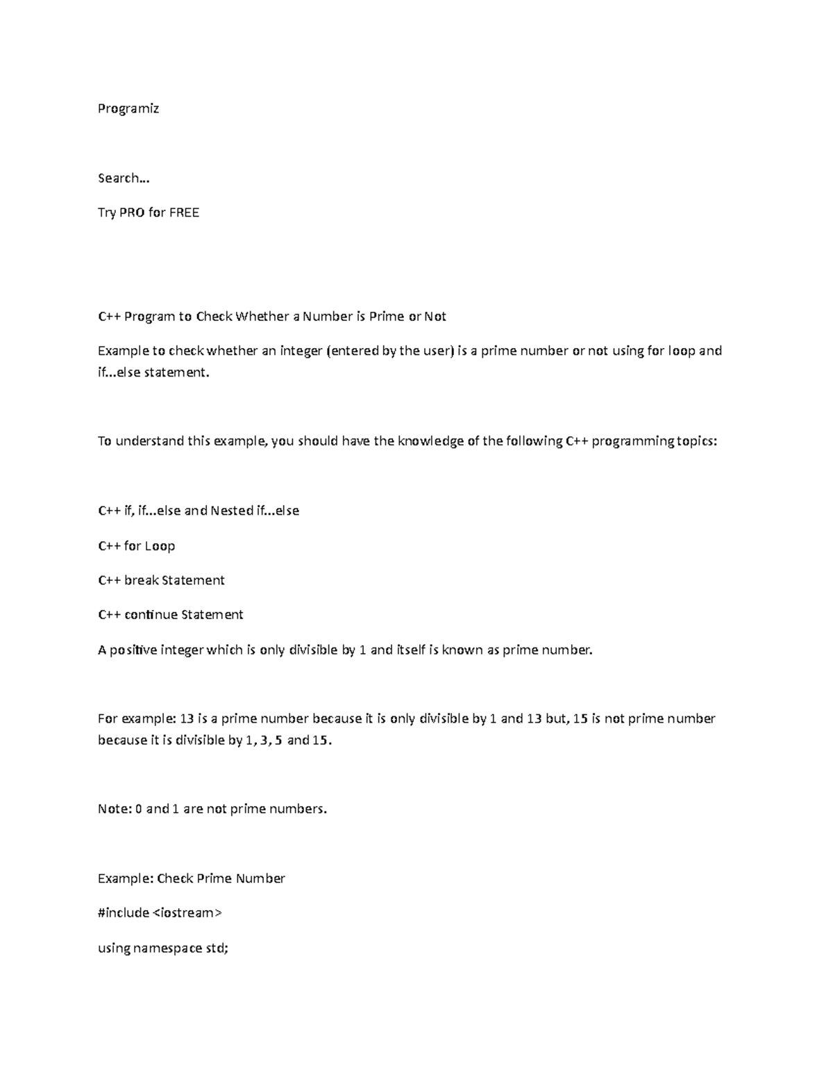 C 25 - Assignment - Programiz Search.. PRO for FREE C++ Program to Check Whether a Number is ...