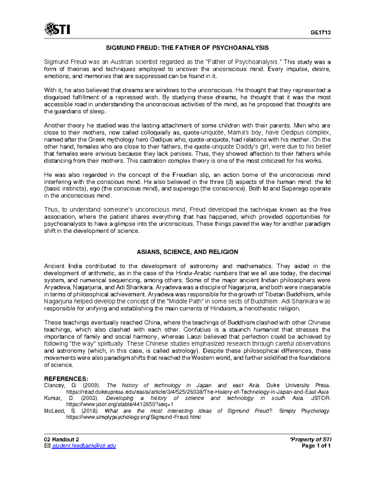 STS3 - Good - GE 02 Handout 2 *Property of STI student@sti Page 1 of 1 ...