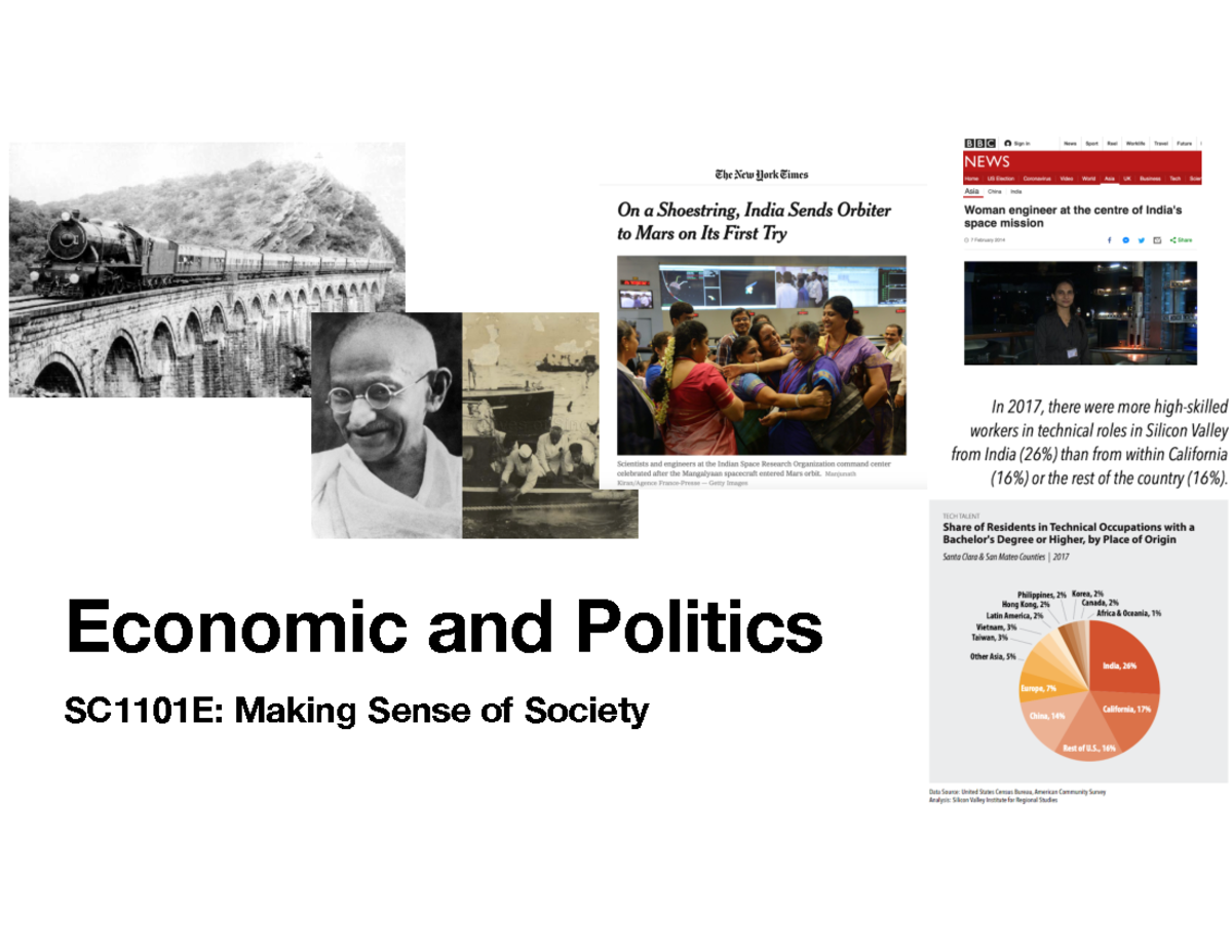 Week 9 Lecture Notes - Economic and Politics SC1101E: Making Sense of ...