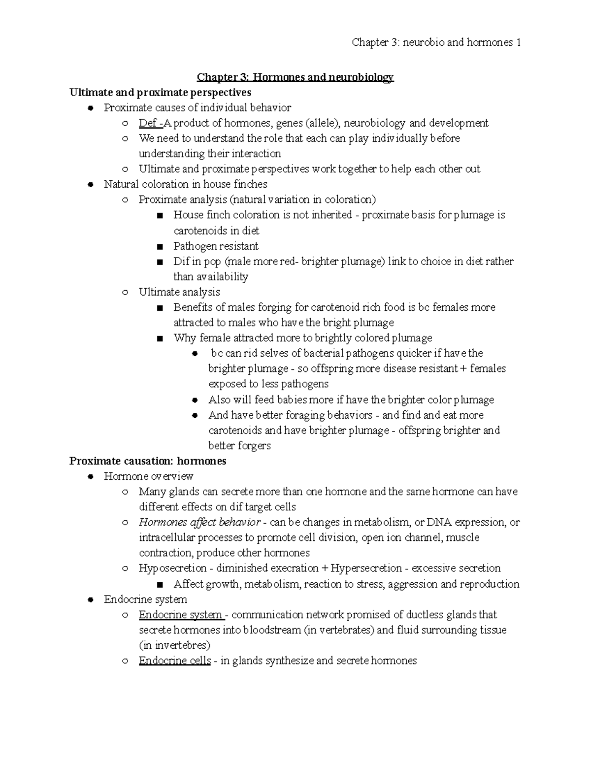 Chapter 3 Hormones and neurobiology - Chapter 3: Hormones and ...